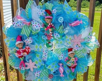 Blue white wreath | Etsy