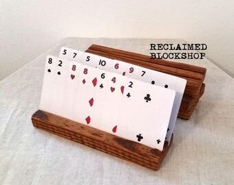 Wood card holder | Etsy