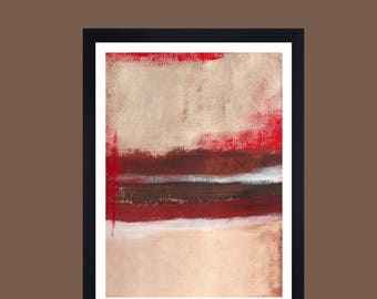 Red abstract art | Etsy