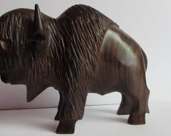 Buffalo wood carving | Etsy