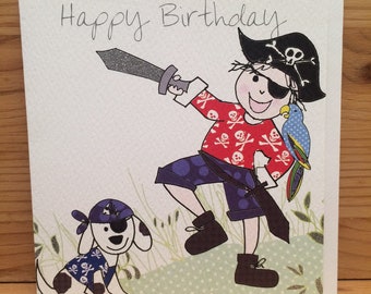 Pirate birthday card | Etsy