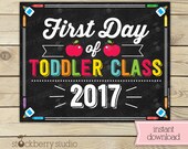 Items similar to First Day of Toddler Class Sign - 1st Day of School ...