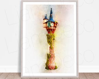 Rapunzel art | Etsy