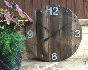 Rustic wall clock | Etsy