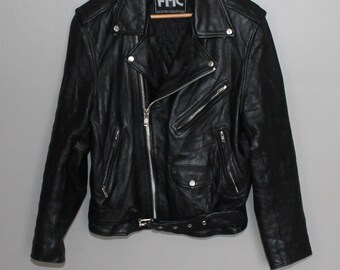 Punk leather jacket | Etsy
