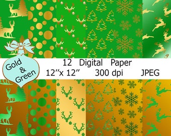 Vintage Christmas Digital Paper 16 Pack Premium Digital