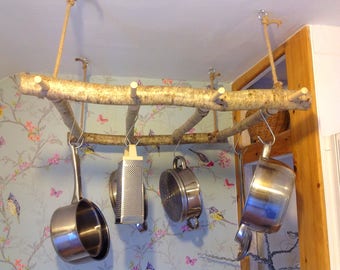 Iron Pot Rack French Vineyard California Grape Leaf Design