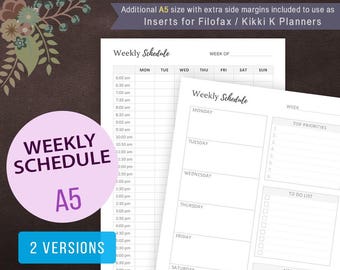 Weekly Planner Printable Weekly Schedule Weekly Organizer