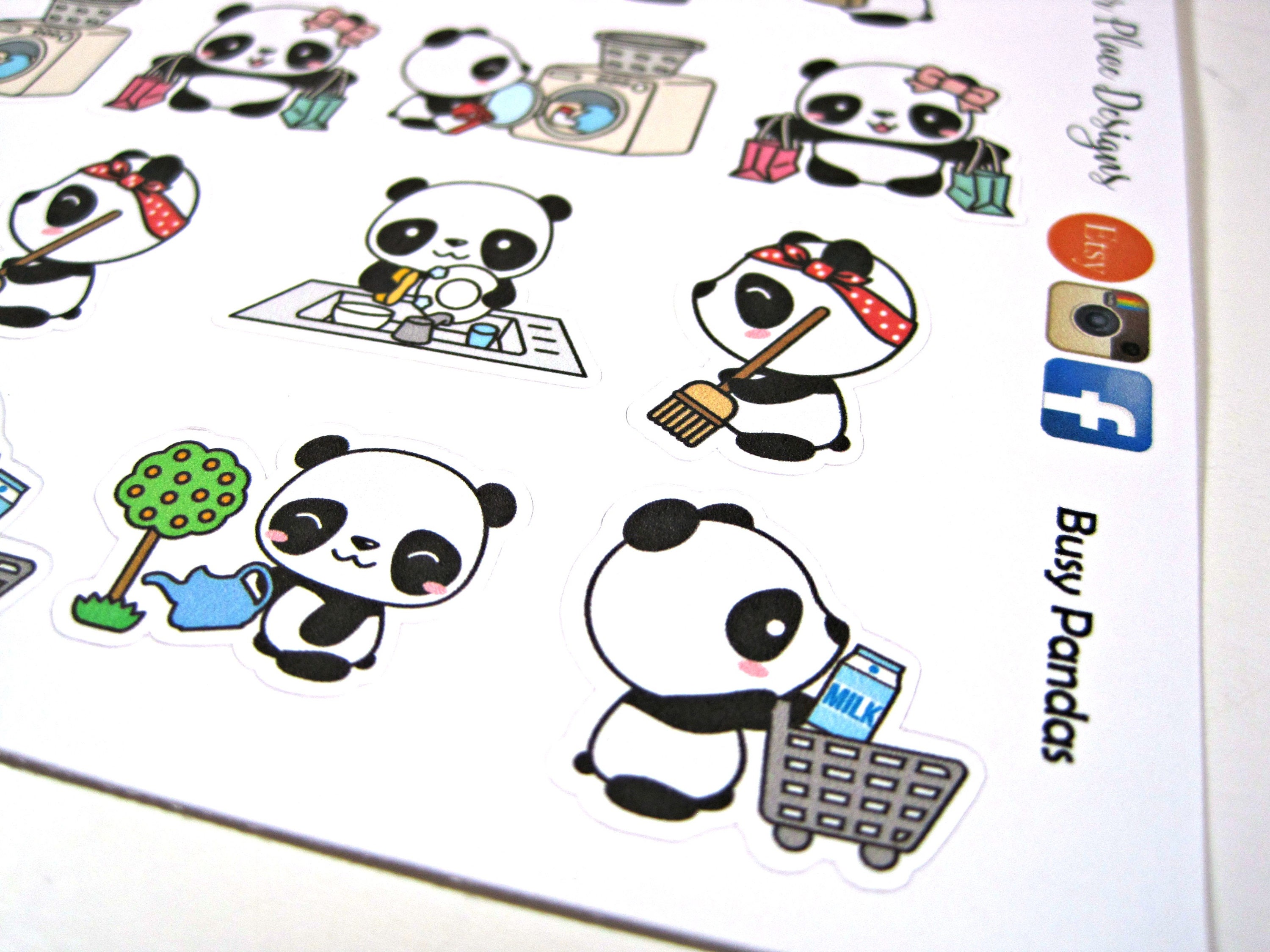 Panda Stickers Panda Planner Stickers Chore Stickers