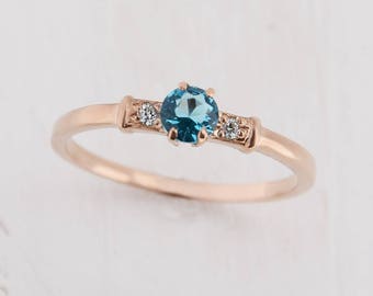 Blue stone ring | Etsy