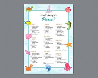 What's in your Purse Game Purse game purse hunt Beach