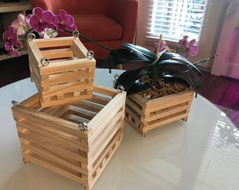 Wood slat basket | Etsy