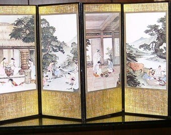 Asian panel screen | Etsy