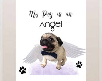 Pug angel | Etsy