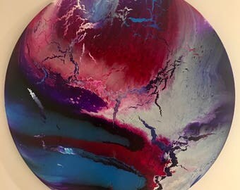 Round canvas art | Etsy