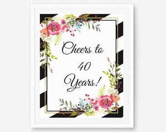 40th birthday poster | Etsy