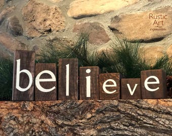 Believe blocks | Etsy