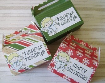 Digital Printable Christmas Matchbox Treat Box Home for the