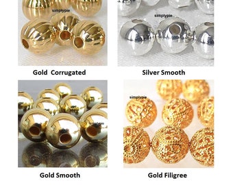 Round metal beads | Etsy