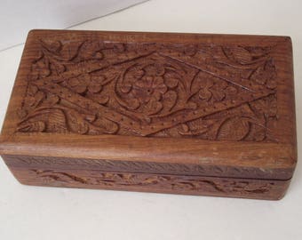 Carved wood box | Etsy