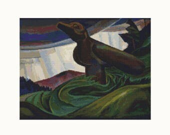 Raven cross stitch | Etsy