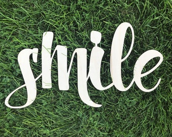 Wooden smile sign | Etsy