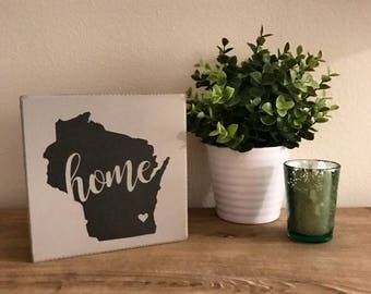 Wisconsin home sign | Etsy