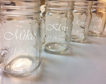 Engraved mason jar | Etsy