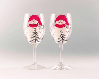 Snowman glasses | Etsy