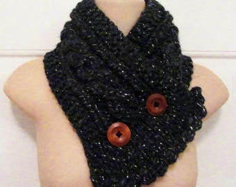 Knitted button scarf | Etsy