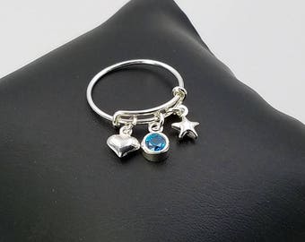 Dangle charm ring | Etsy