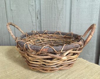 Rustic twig basket | Etsy