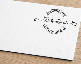 Custom Return Address Stamp Calligraphy stamp Custom wedding