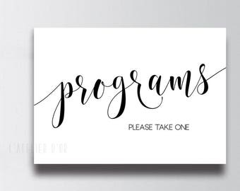 Wedding program sign | Etsy