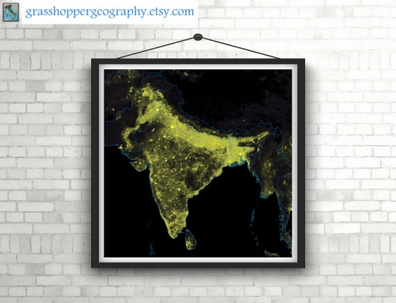 Population density heatmap of India high resolution digital
