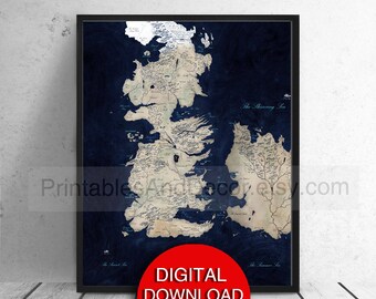 Westeros map | Etsy