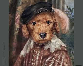 Renaissance dog art | Etsy