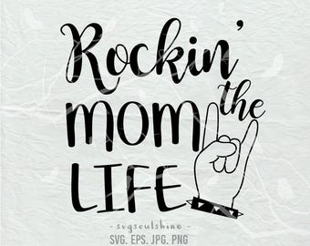 Rockin mom life svg | Etsy