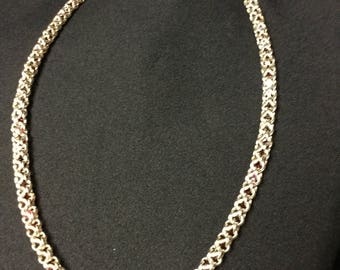 Trizantine Blues Sterling Silver Chainmaille Necklace