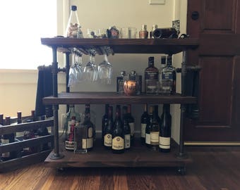 Rustic bar cart | Etsy
