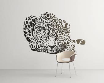 Leopard wall decal | Etsy