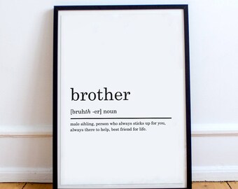 Brother definition | Etsy