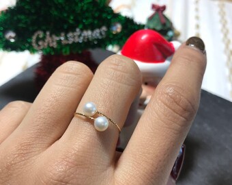 Open pearl ring | Etsy