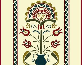 Folk art stencils | Etsy