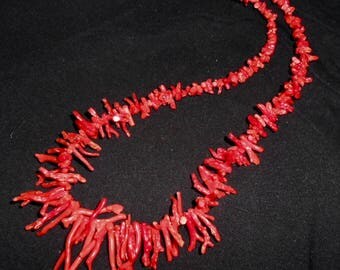 Red coral necklace | Etsy