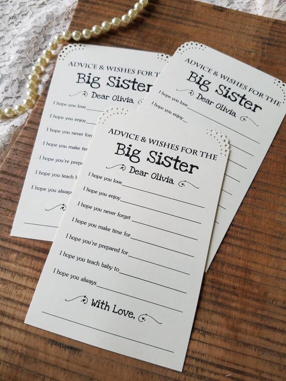 Set of 12 Advice for the Big Sister or Big Brother Cards