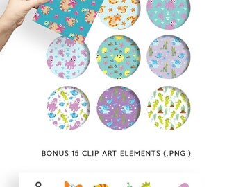 Fish pattern drawing | Etsy