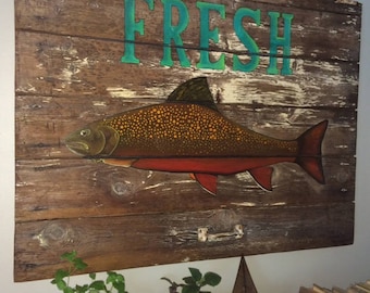 Fresh fish sign | Etsy
