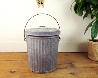 Vintage trash can | Etsy