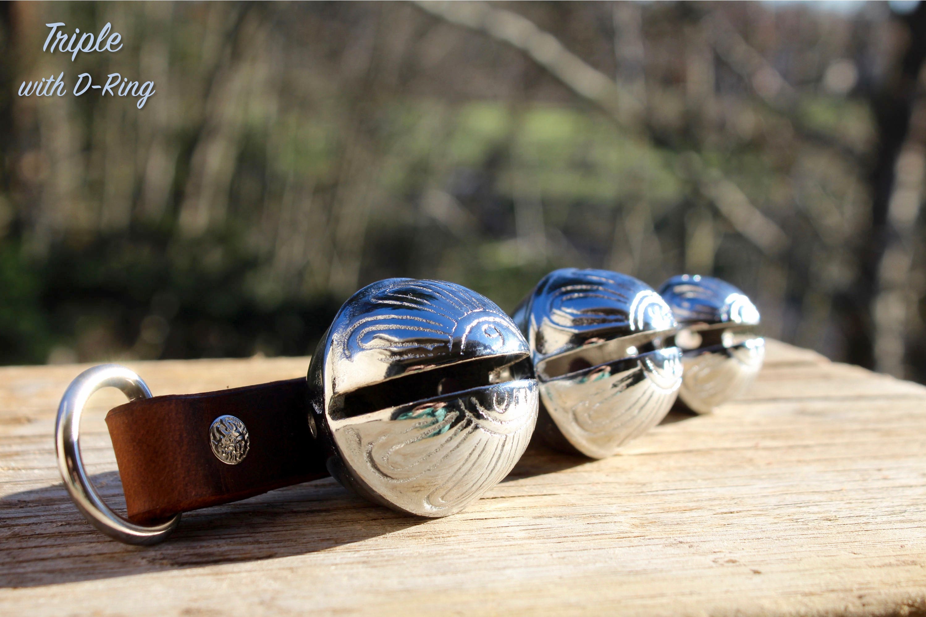 Silver Sleigh Bells with D Ring - Large, Medium, Small and Triple
